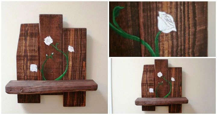 Wood Pallet Shelf with Hand Painted - Pallets Pro