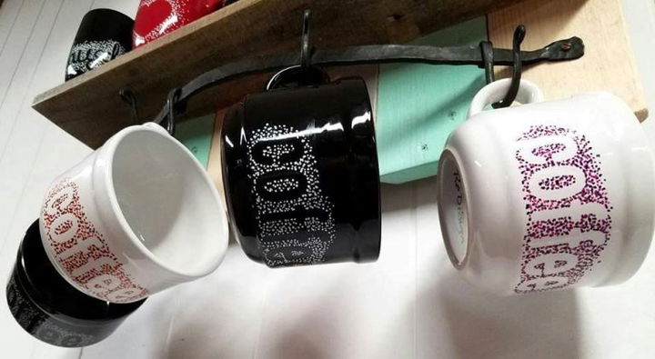 Multi Colored DIY Pallet Coffee Mug Rack / Shelf - Pallets Pro