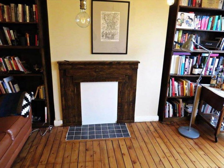 Reclaimed Pallet Fireplace Mantle - Pallets Pro